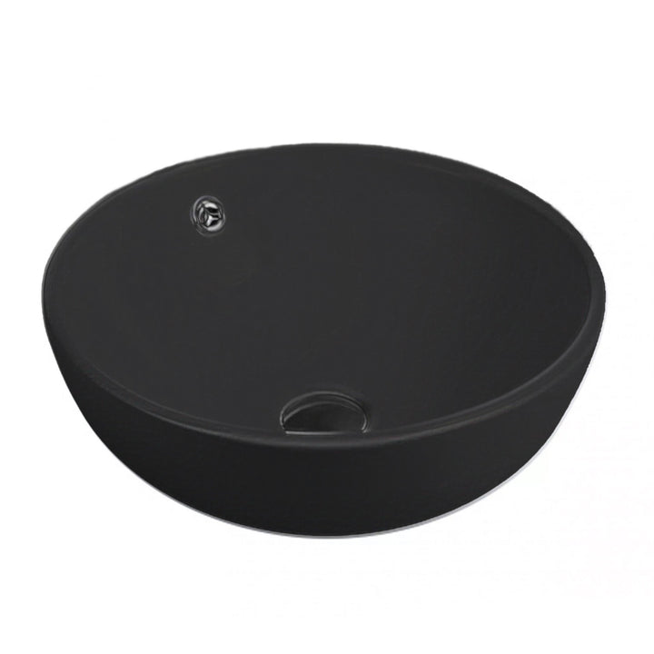 Waskom Maud Rond Overloop Opbouw Mat Zwart 37 cm